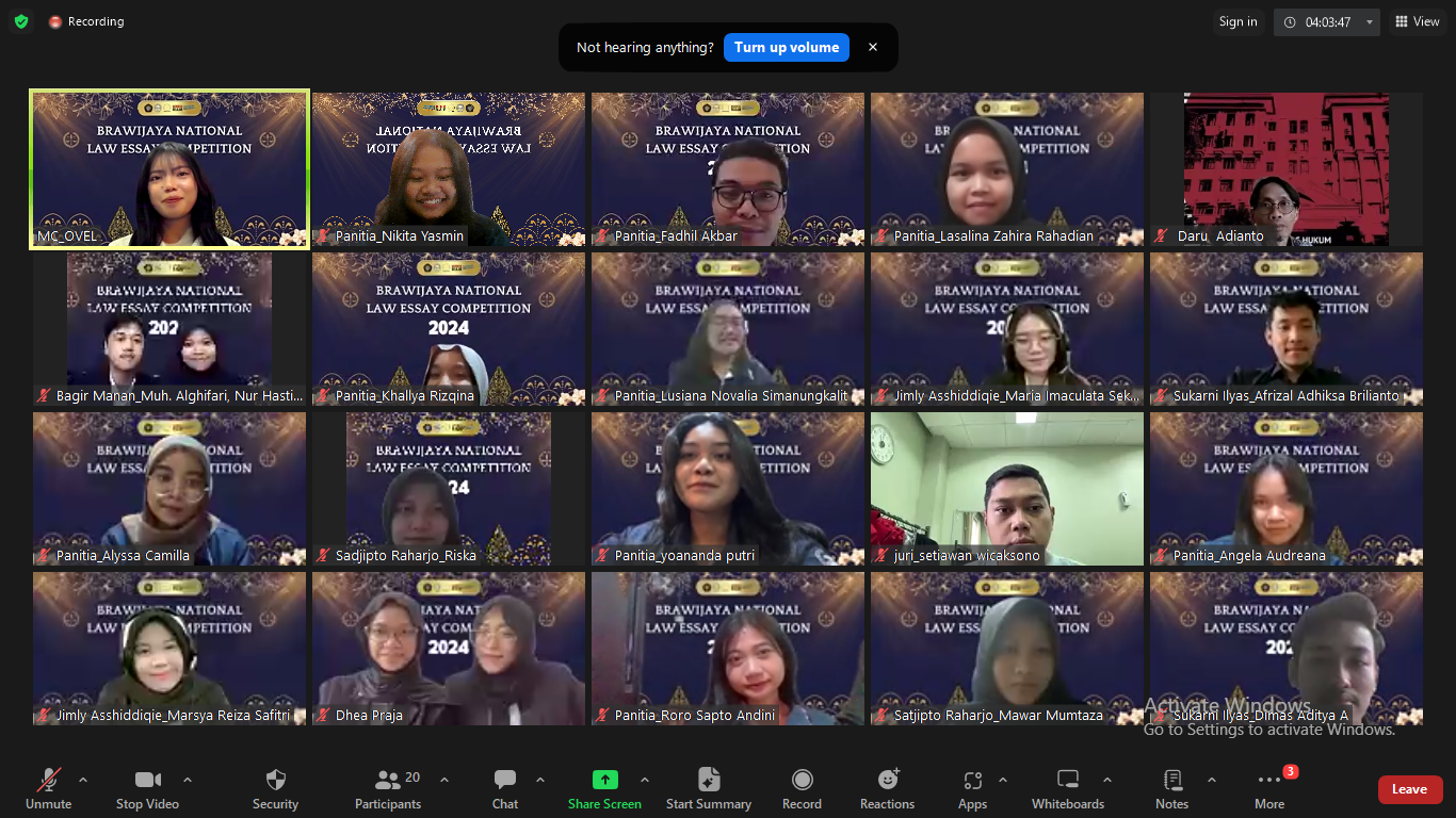 PRESS RELEASE BRAWIJAYA NATIONAL LAW ESSAY COMPETITION 2024 - FKPH Universitas Brawijaya